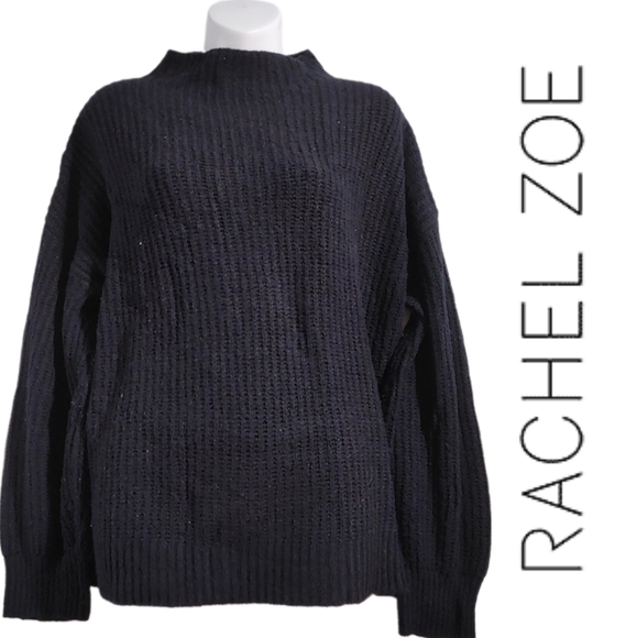 Rachel Zoe | Sweaters | Rachel Zoe Black High Neck Knit Sweater Large ...